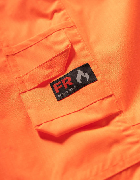 Forcefield Hi-Vis Orange Flame-Resistant (FR) Ripstop Light Weight Bib ...