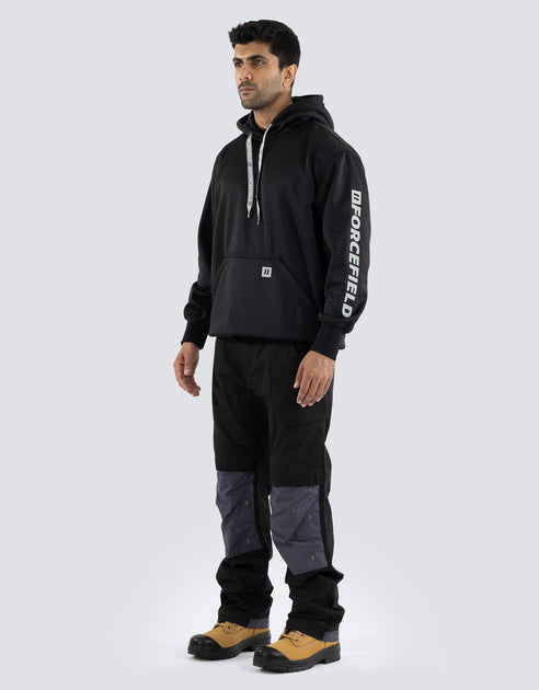 Black Pullover Forcefield Logo Sleeve Graphic Hoodie – Forcefield ...