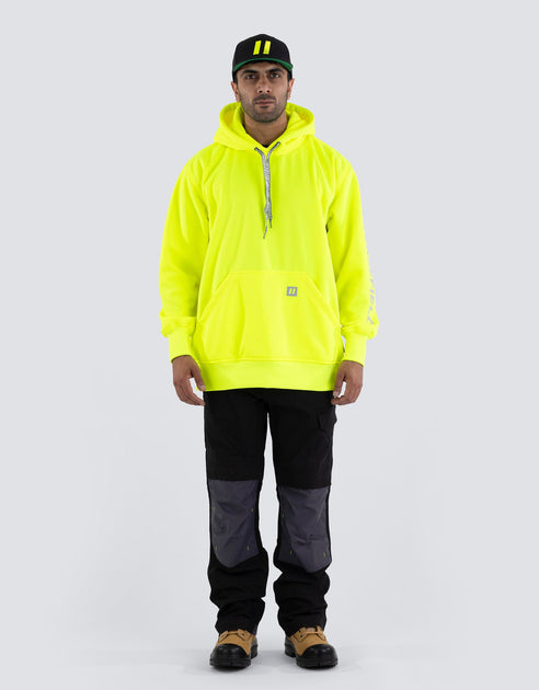Forcefield Hi Vis Lime Pullover Forcefield Logo Sleeve Graphic Hoodie ...